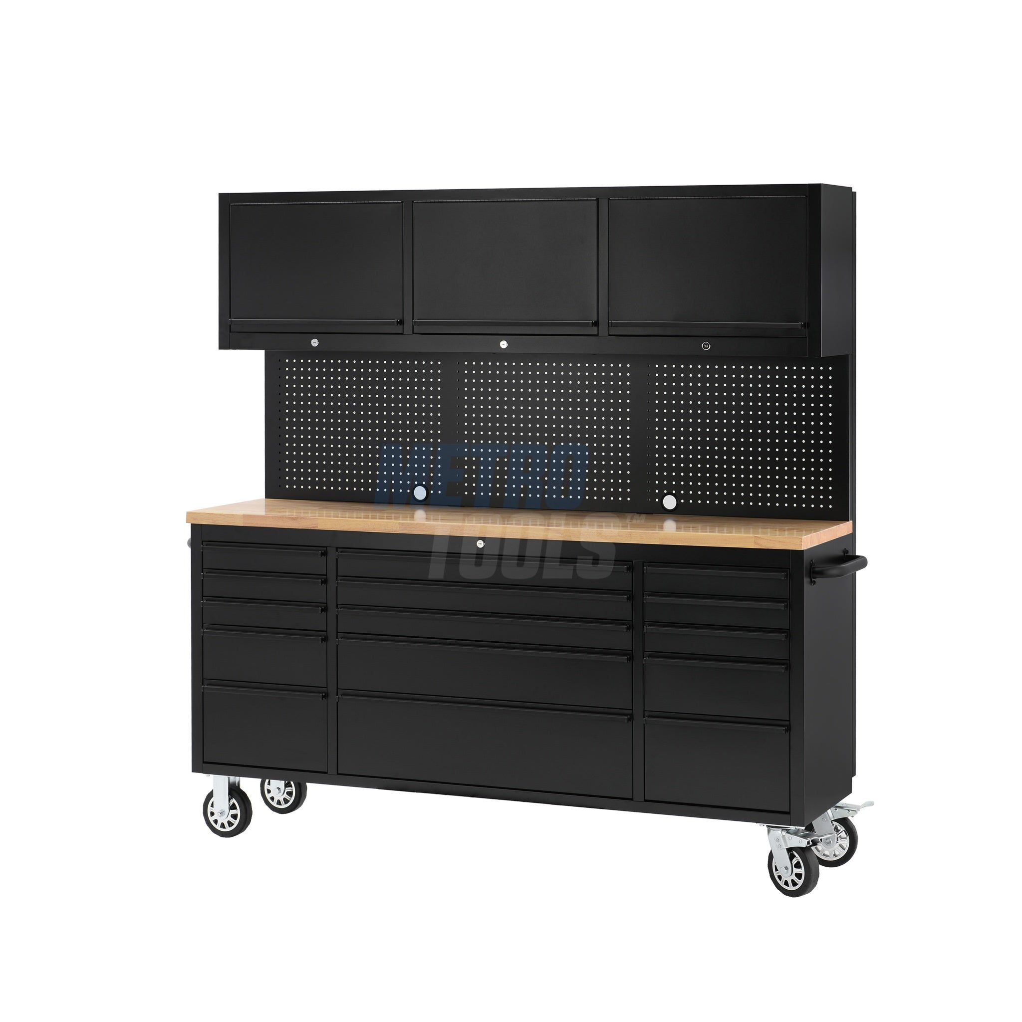 72" black with overhead cabinet – Metro Tools