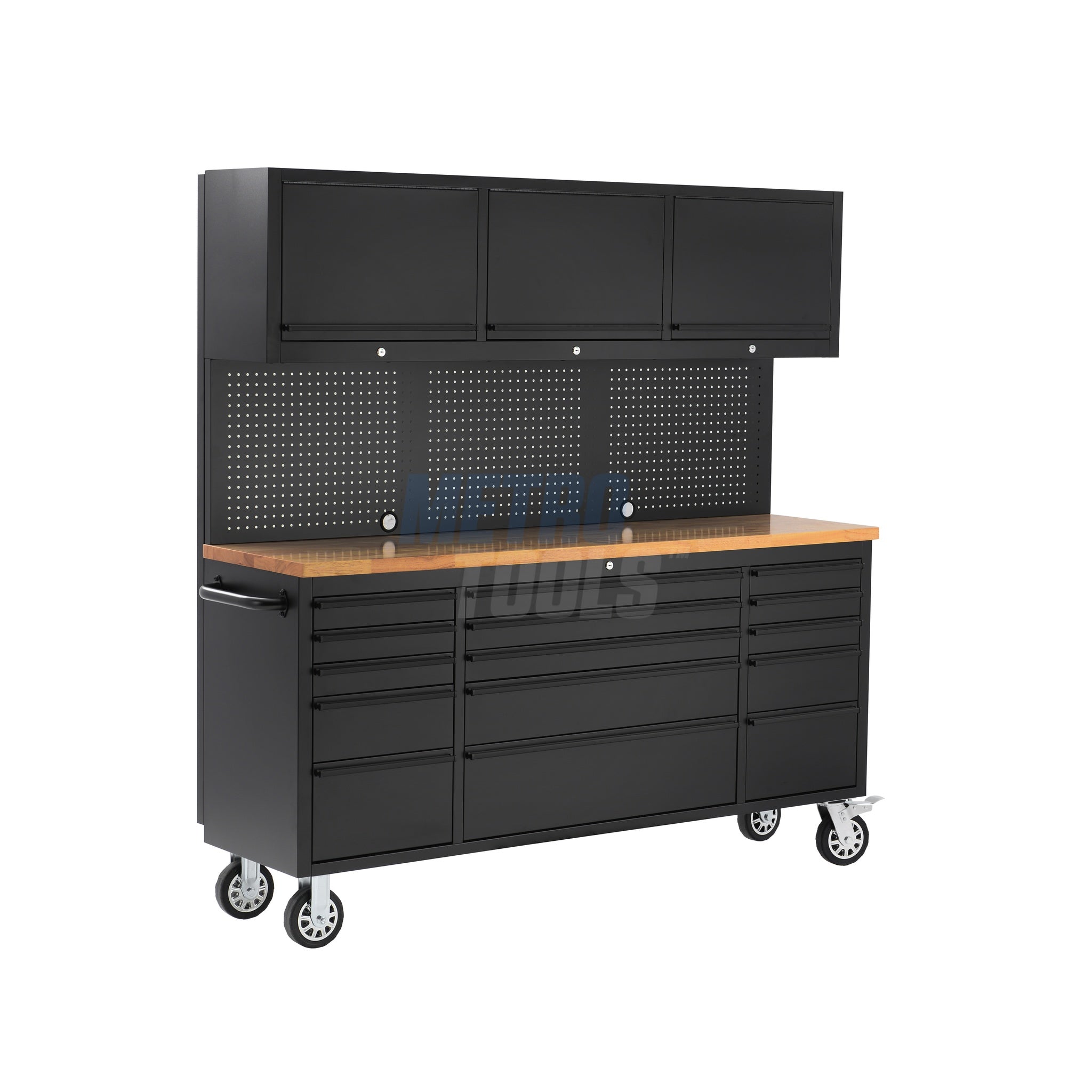 72" black with overhead cabinet – Metro Tools